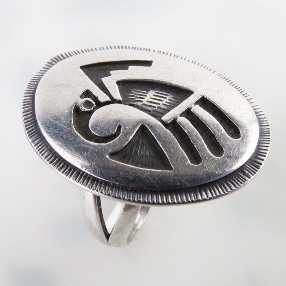 Fine vintage Hopi Native American sterling silver rin… - Gem