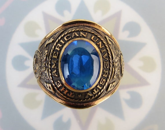 1967 10k Gold Class Ring American University Washington DC | Etsy
