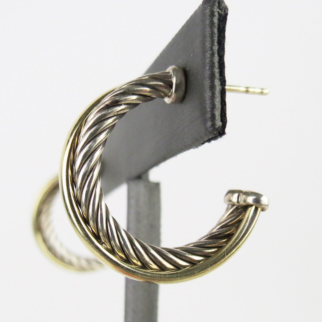 David Yurman Twisted Cable Loop Hoop Earrings in Sterling Silver and ... David Yurman Twisted Cable Loop Hoop Earrings in Sterling Silver and ...