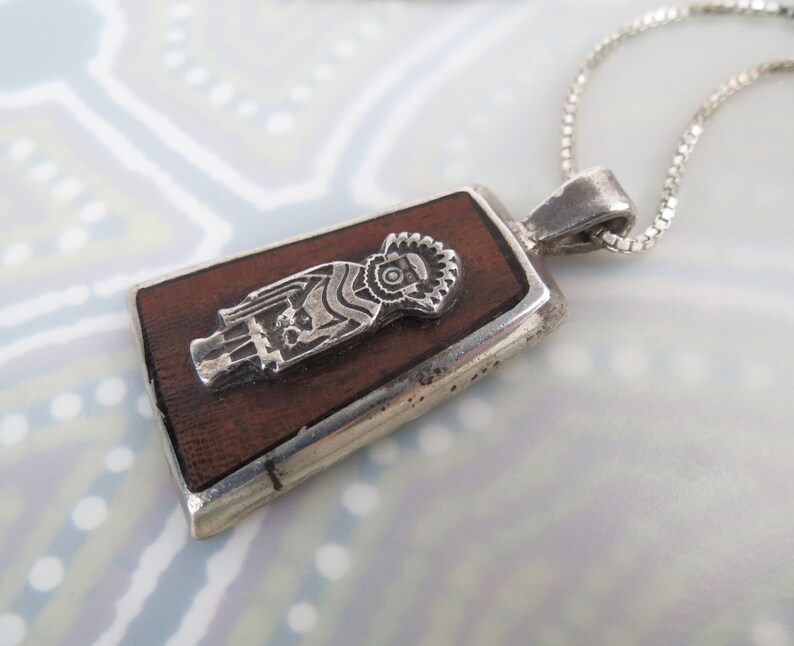 Vintage Native American Wood Inlay With Cast Sterling Silver - Etsy