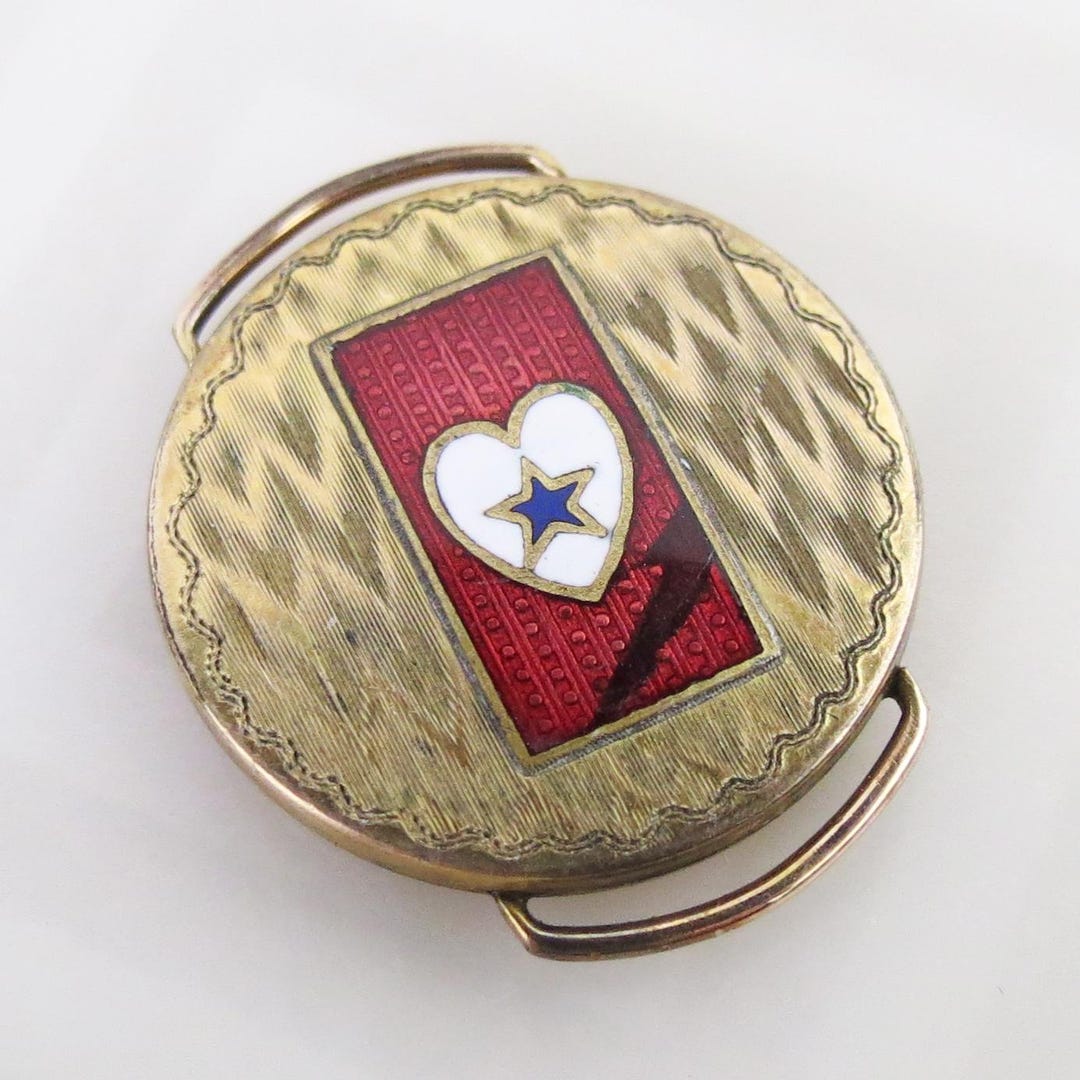 Vintage one Child in the Service Star in Enamel Heart Watch Fob Hinge ...