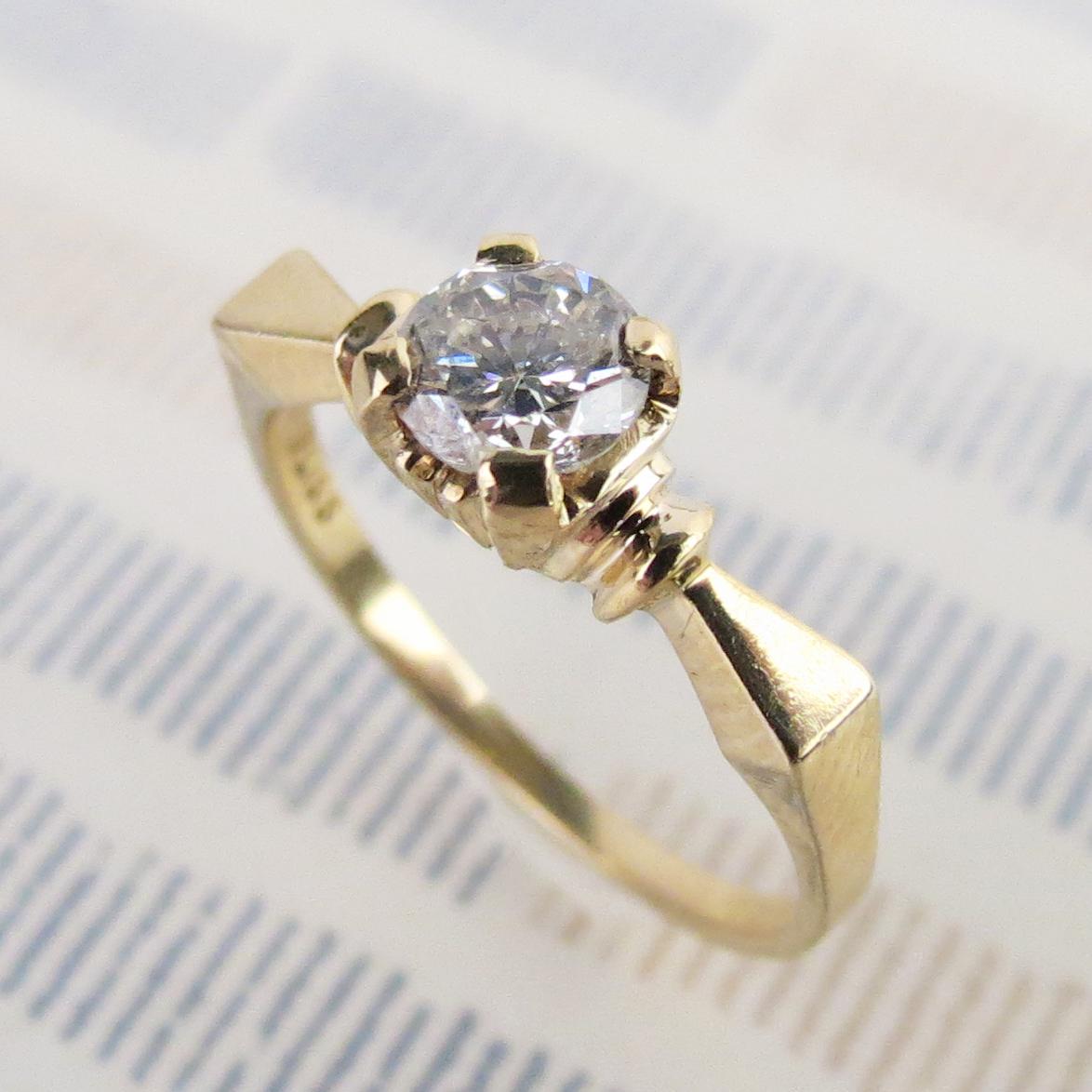 Vintage Bliss 14k Yellow Gold Diamond Solitaire Ring, Size 6 - Etsy