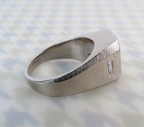 Big heavy 20 gram 14k white gold bezel set oval facet… - Gem