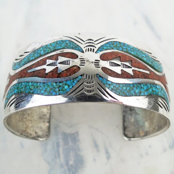 Turquoise Inlay Cuff Bracelet - Etsy