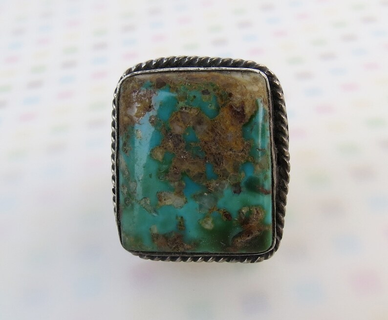 Vintage natural brown matrix in turquoise 1960s era old Navajo | Etsy