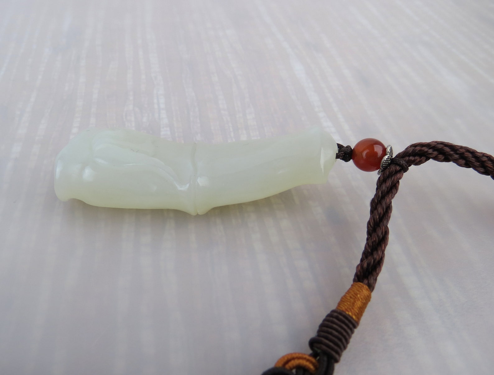 Creamy White Hetian Nephrite Jade Carved Bamboo Pendant - Etsy