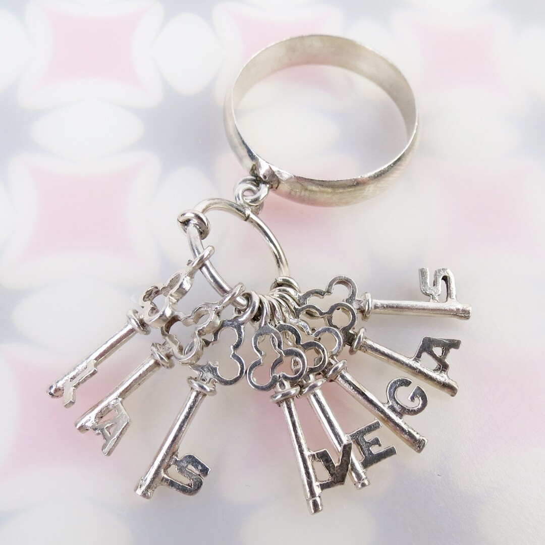 Vintage Sterling Silver Keys to Las Vegas Kinetic Key Dangles Charming ...