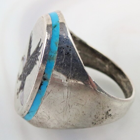 Eagle landing multi gem inlay signed BB Ben Becenti v… - Gem