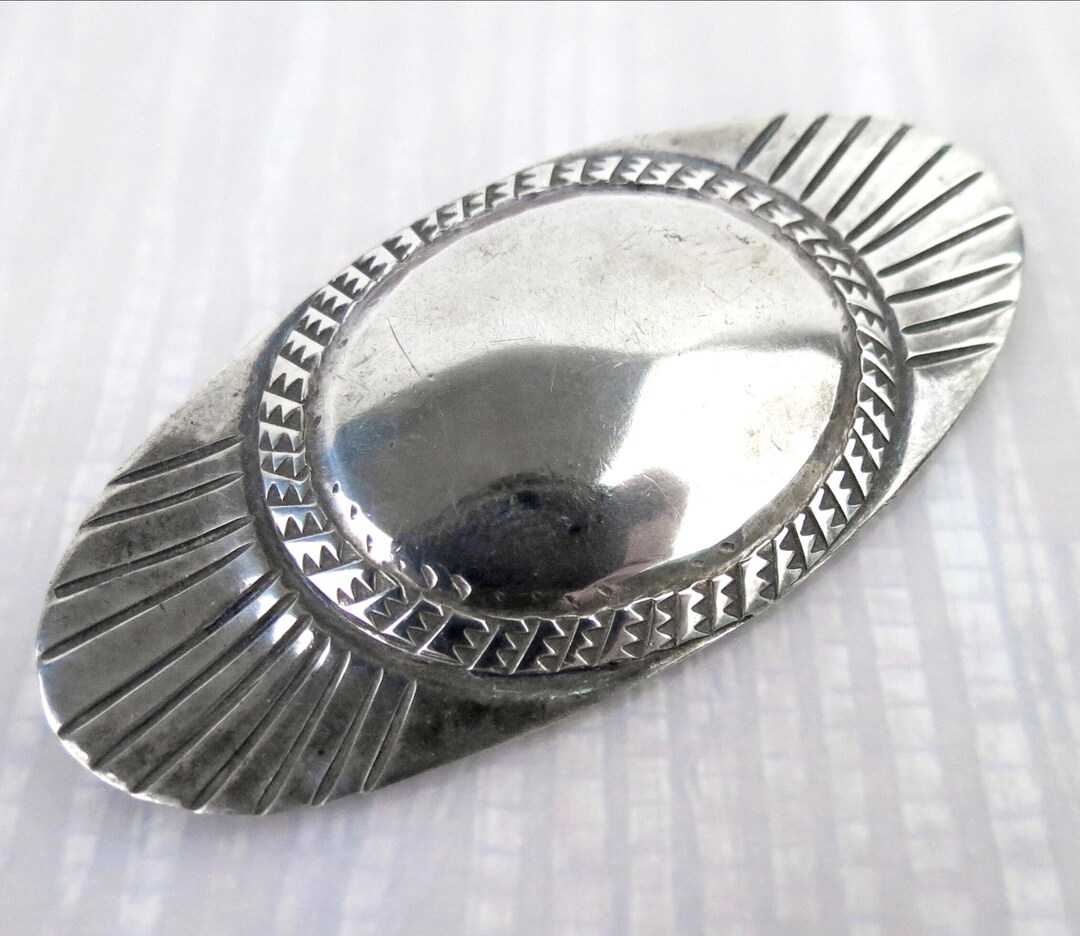 Vintage Sterling Silver Native American Style Sun Concho Brooch - Etsy