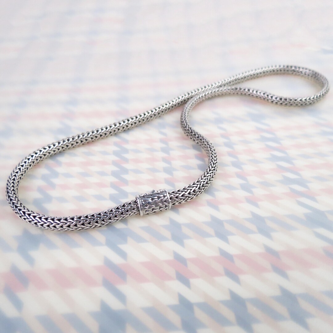 Classic John Hardy Sterling Silver Cable Woven Braided 16 3/8 Inch Long ...