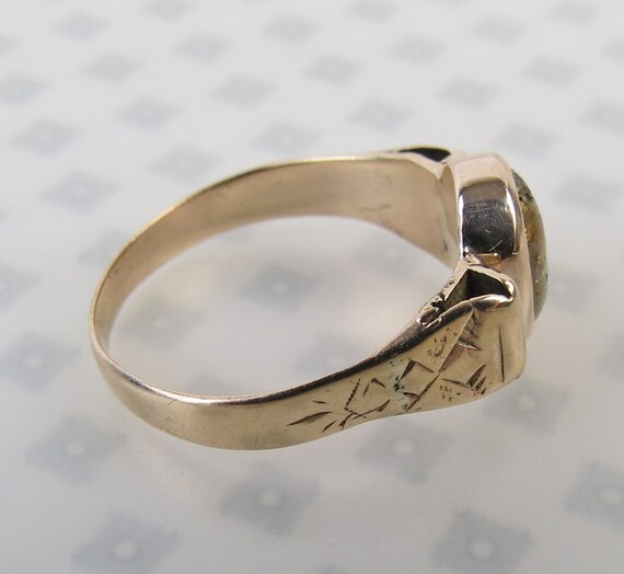 Antique 14k yellow gold, gold in quartz bearing gem, … - Gem
