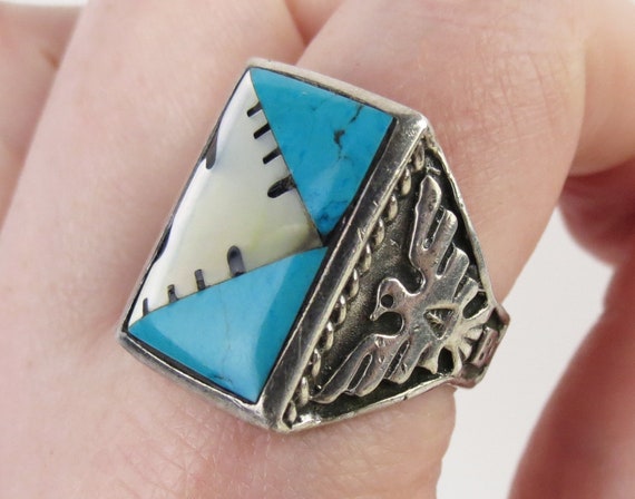 Native American thunderbird & human figure turquoise … - Gem