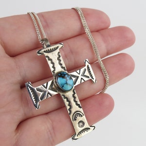 Native American Signed Joe Delgarito Sterling Spiderweb Turquoise Old ...
