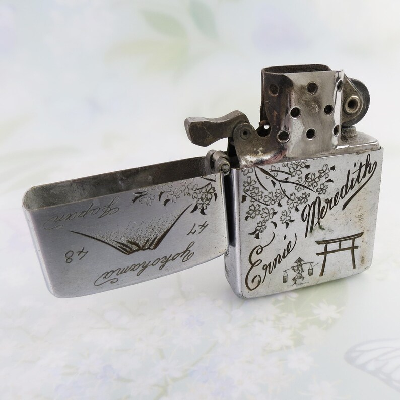 1940s Spouting Whale Winding Dragon Yokohama Japan Post WW2 Zippo ...