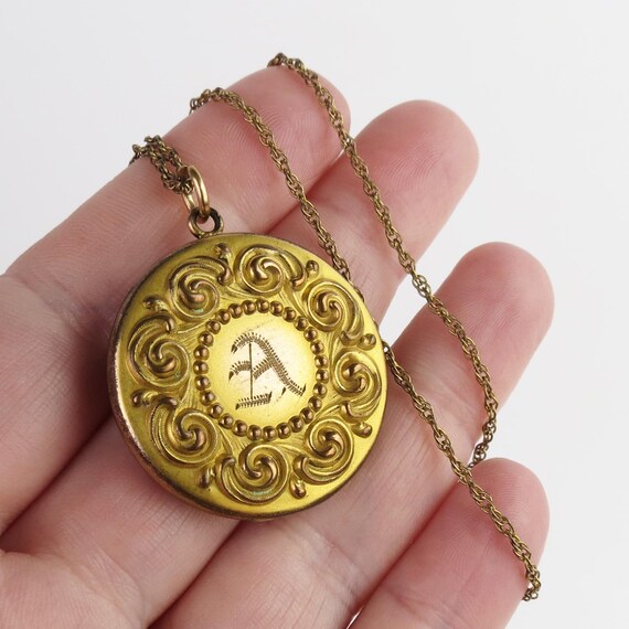 Reserved: Antique letter " A " monogram gold filled r… - Gem