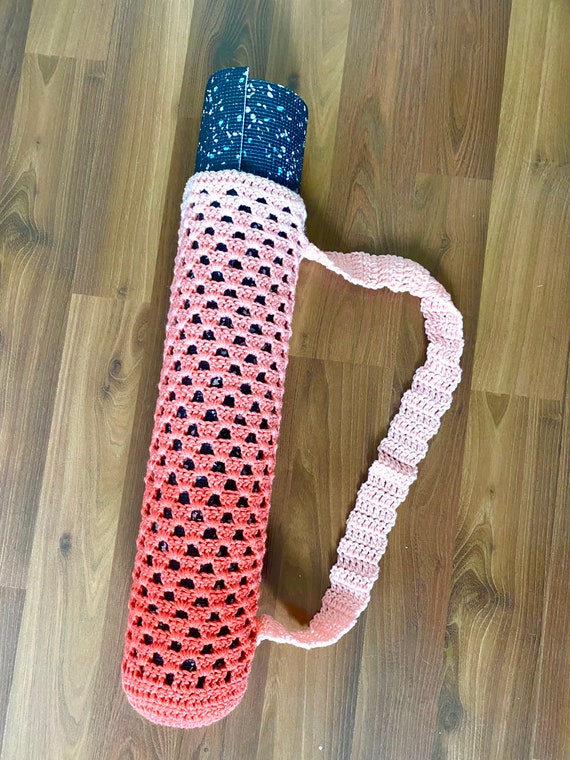 Light Pink Ombre Crochet Yoga Mat Bag Average Yoga Mat Size - Etsy