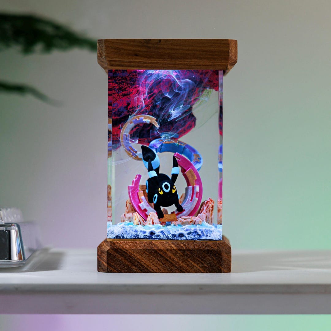 Umbreon Pokemon Resin Diorama Lamp 1, Dark Type Eeveelution Art Night ...