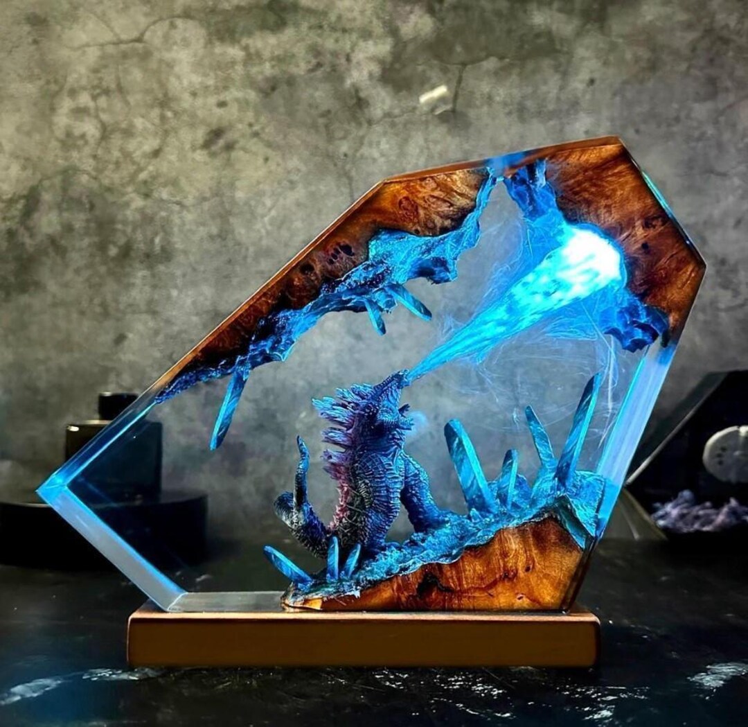 Godzilla's Atomic Breath Night Light, Kaiju Monster Resin Art Lamp ...