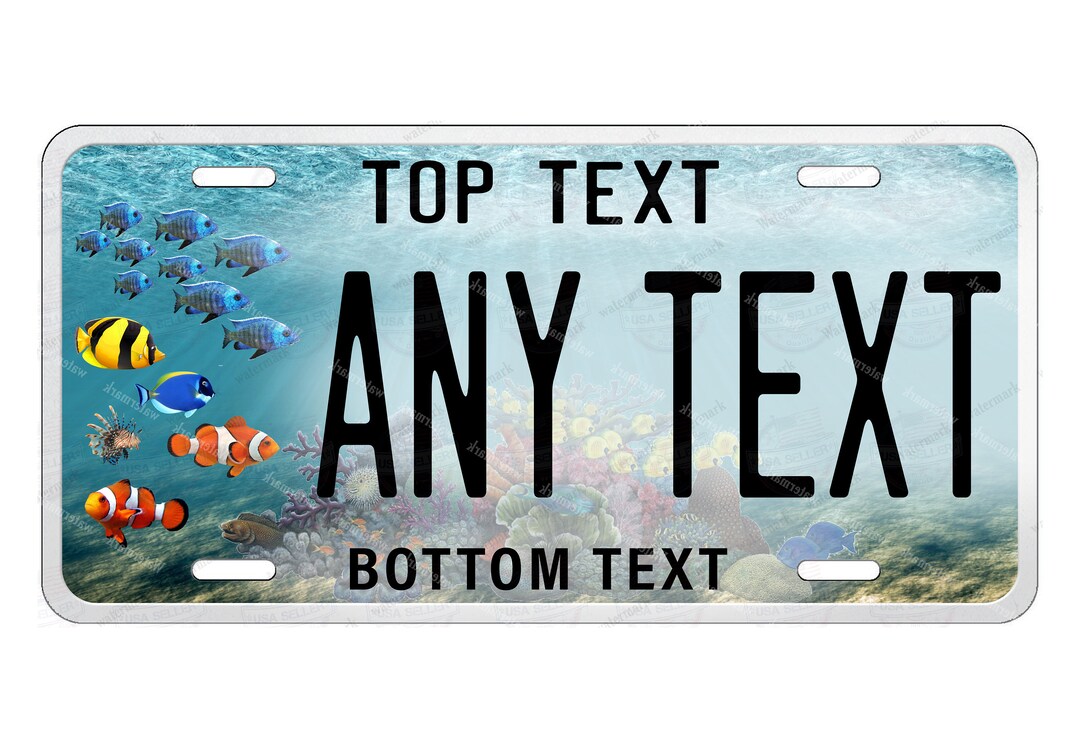 Tropical Fish License Plate | Custom Ocean Life Personalized Tag - Etsy