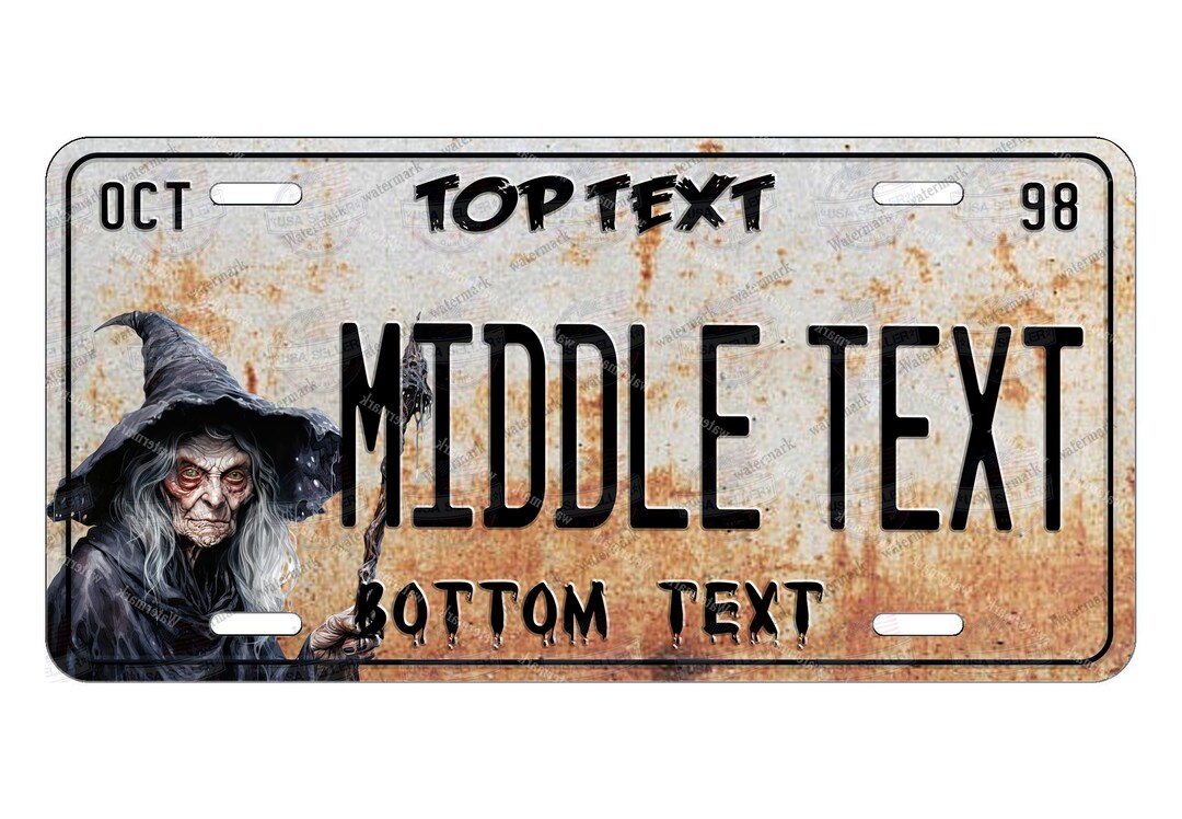 Halloween Scary Wicked Witch Personalized Vintage Retro Metal License ...