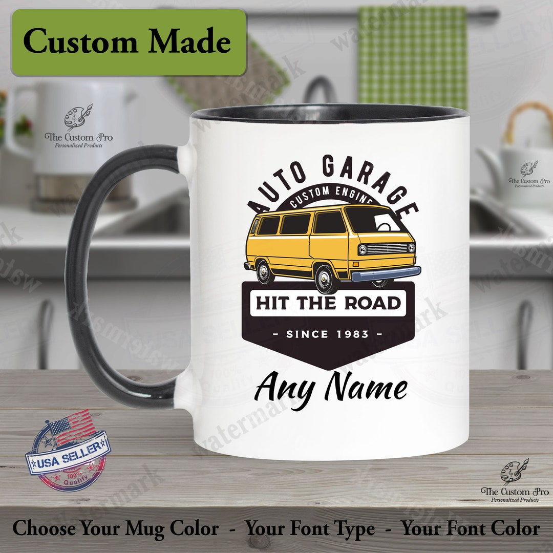 Classic Car Mug Personalized, Custom Auto Garage Gifts, Mug Gift for ...