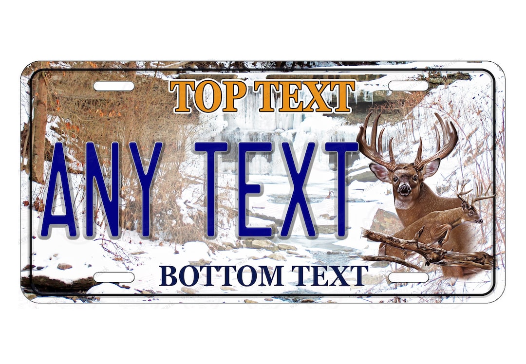 Deer Hunting License Plate, Personalized Text, Custom Wall Art - Etsy