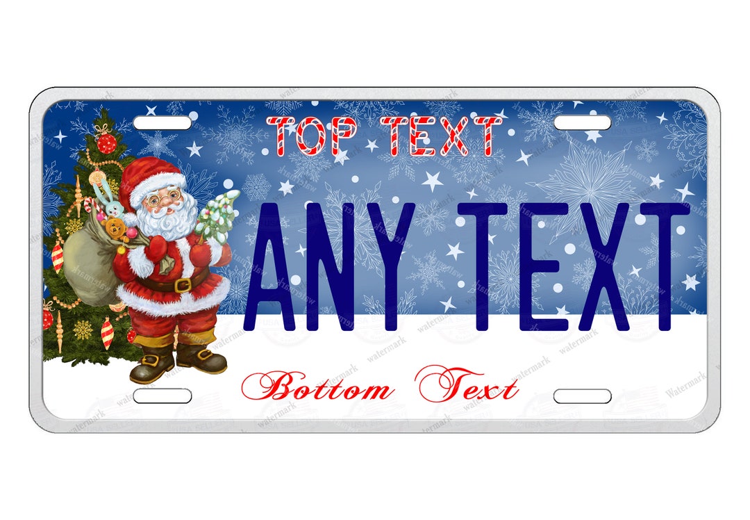 Personalized Santa Claus Christmas License Plate, Custom Text - Etsy