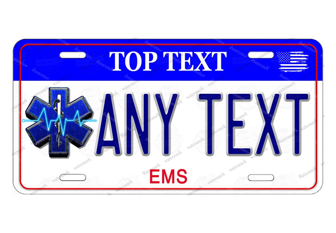 Emergency Medical Service EMS Design Any Text Novelty Personalized ...