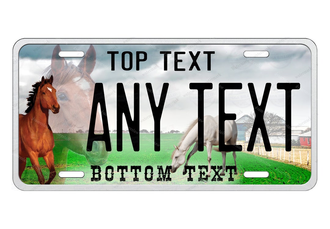 Personalized Horses License Plate, Custom Text Novelty Tag - Etsy