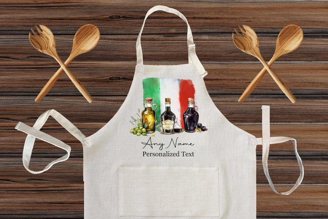 Personalized Italian Cooking Linen Kitchen Apron, Customized Cooking ...