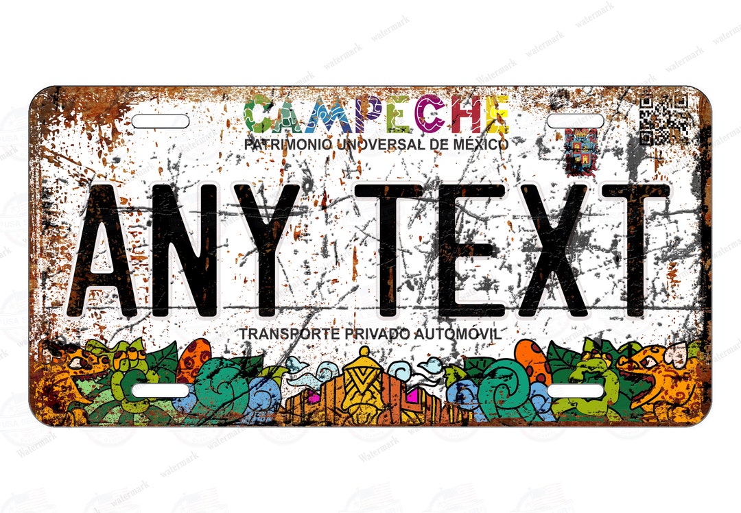 Campeche Mexico 2020 License Plate Vintage Retro Rustic Metal - Etsy