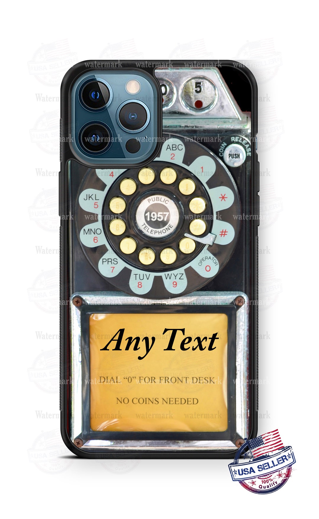 Vintage Black 1957 Payphone Personalized for iPhone 14 Pro Max iPhone ...