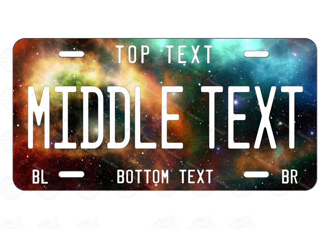 Galaxy Universe Space Personalized License Plate Tag for Bicycle ATV ...