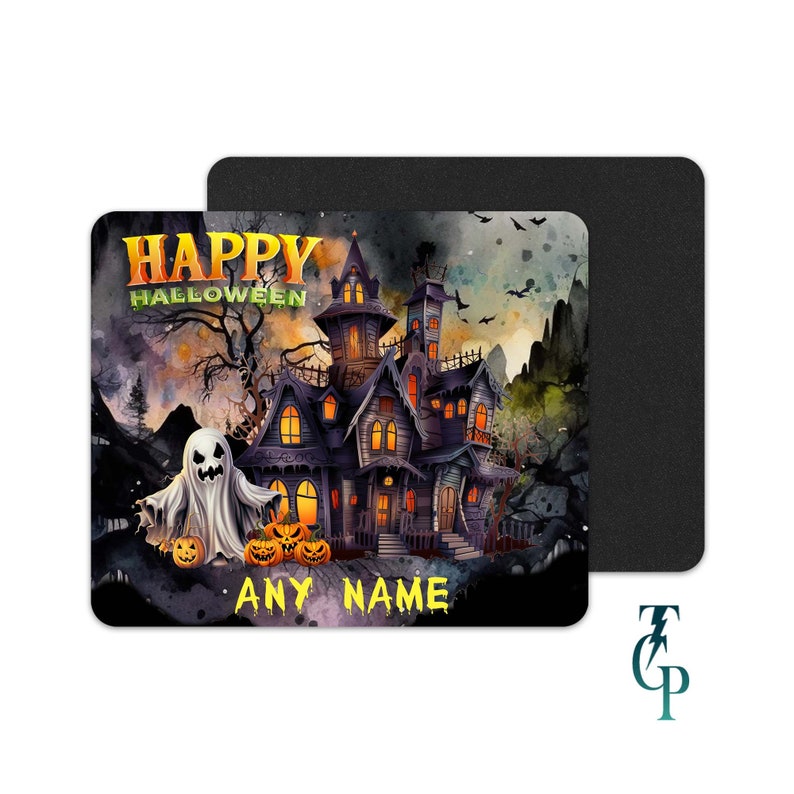 Halloween Ghostly Haunted Mansion Design Personalized Computer Mouse ...