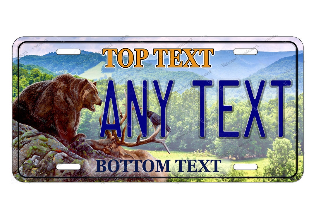 Brown Bear Wildlife Design Any Text Novelty Personalized License Plate ...