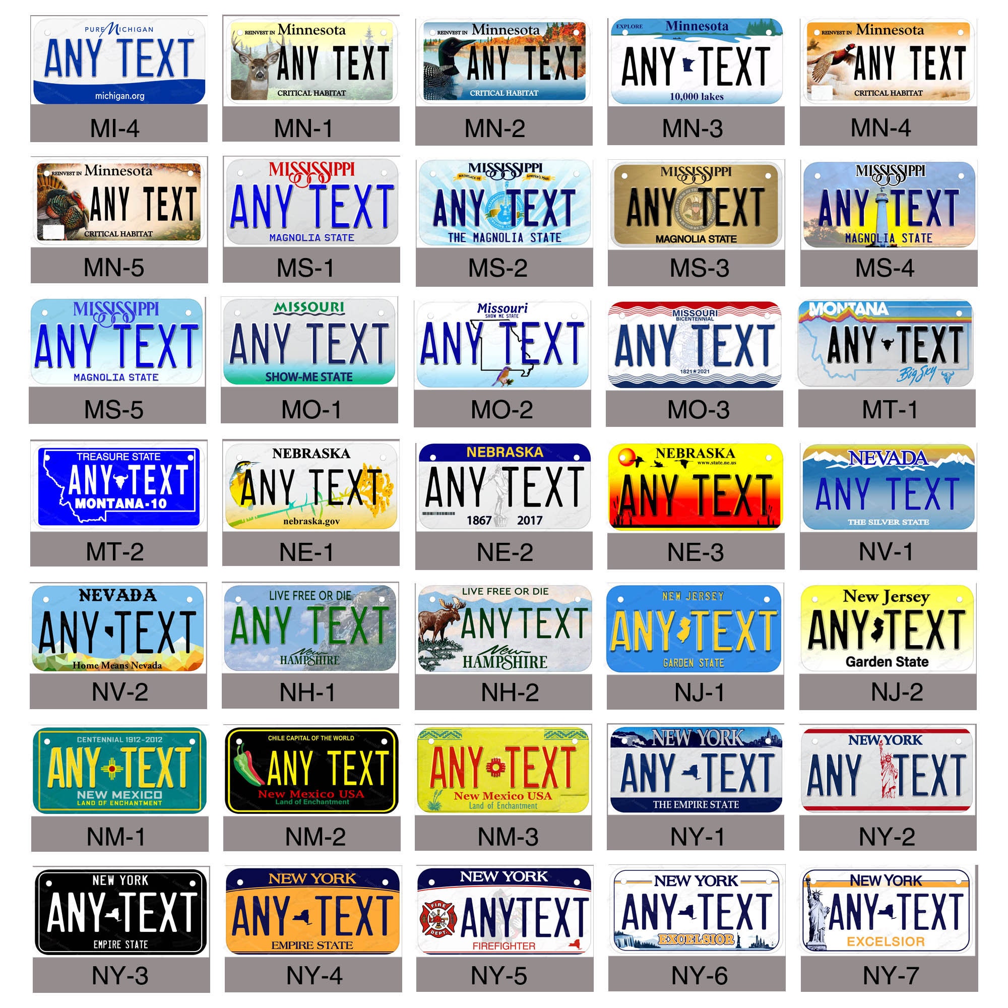 Mini State License Plate Personalized Kids Bicycle License - Etsy