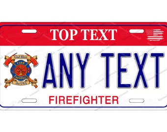 Firefighter Custom License Plate Custom Car Tag - Etsy