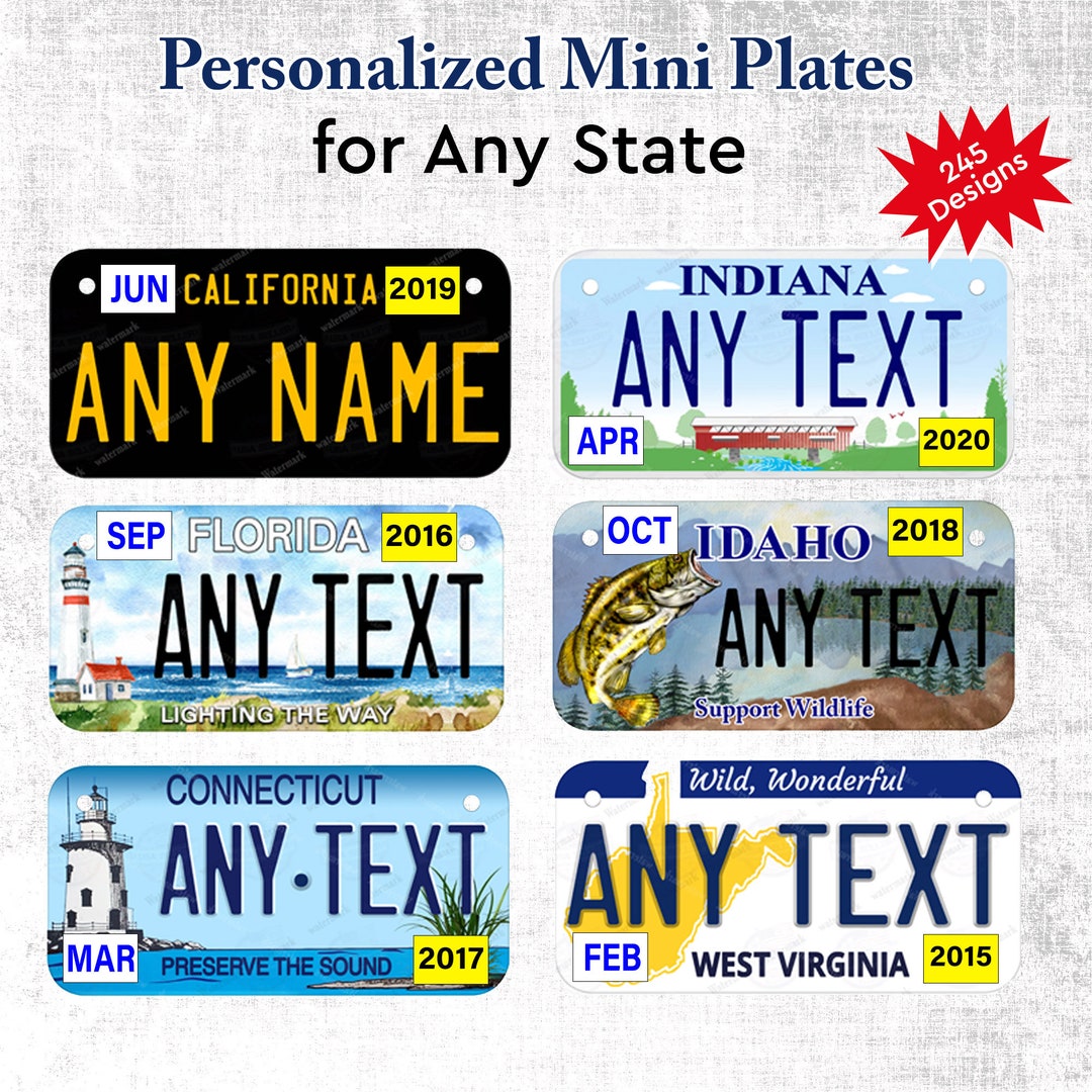 Mini State License Plate Personalized Kids Bicycle License Plate ...