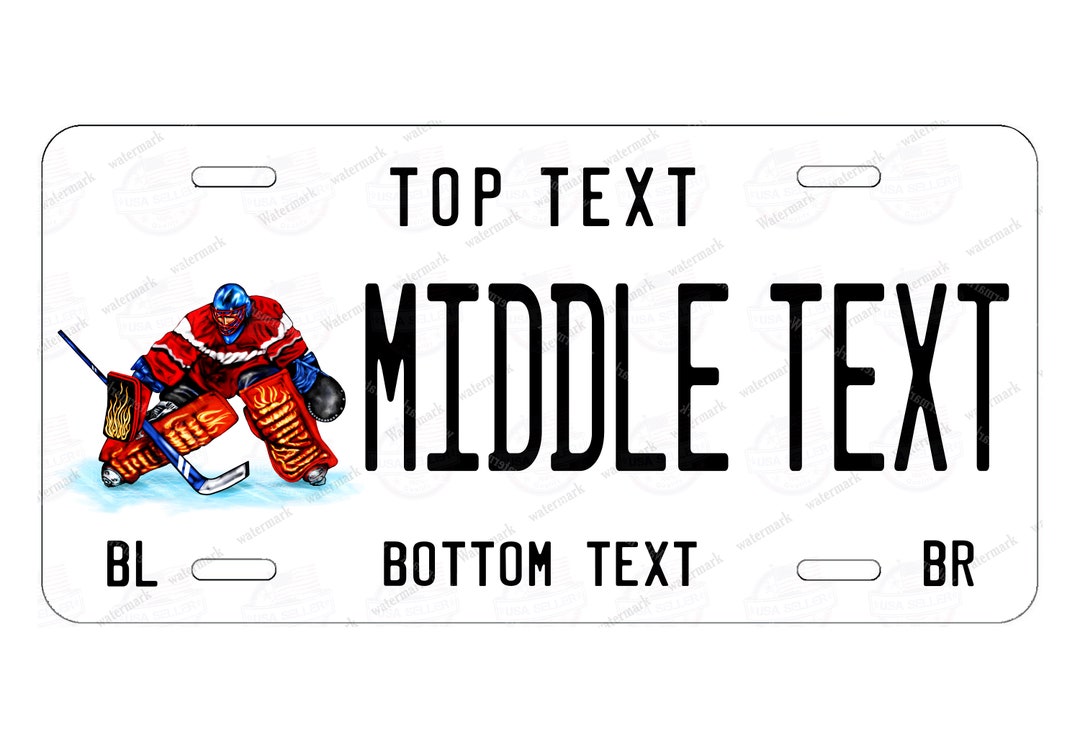 Personalized Hockey Goalie Metal License Plate: Custom Sports Logo - Etsy