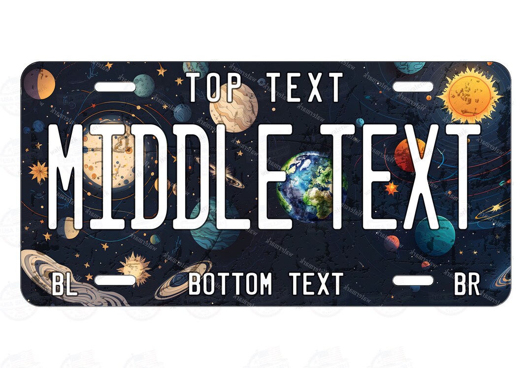 Outer Space Universe Planets Fantasy Personalized License Plate Tag for ...