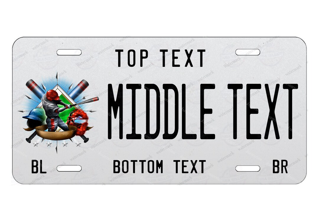 Personalized Baseball License Plate, Custom Text Aluminum Sign - Etsy