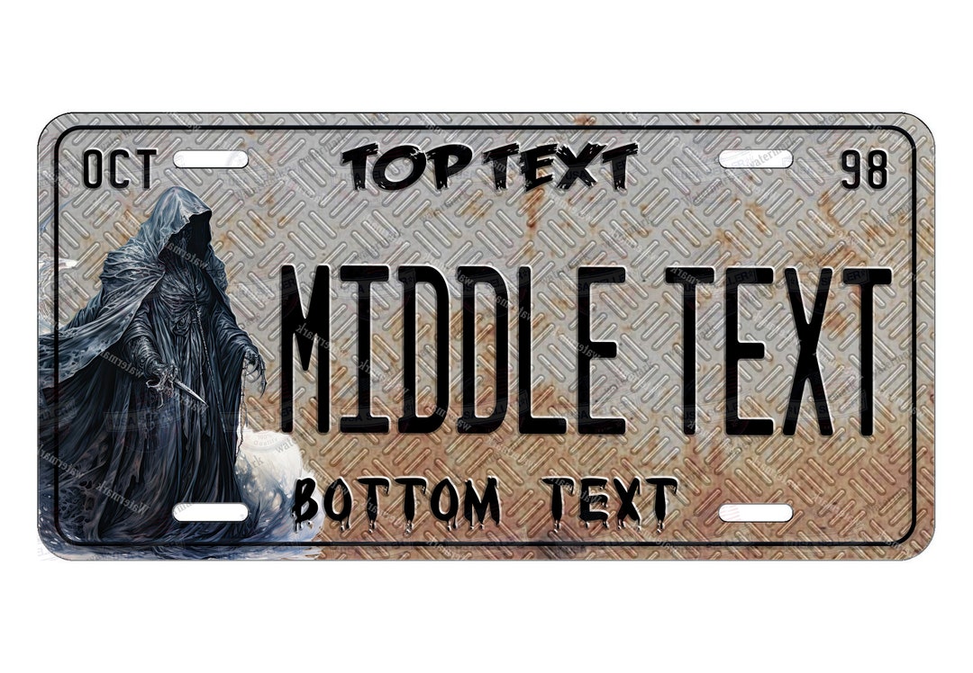 Halloween Scary Grim Reaper Angel of Death Personalized Classic Metal ...