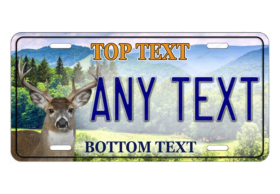 Buck Deer Wildlife Design Any Text Novelty Personalized License Plate ...