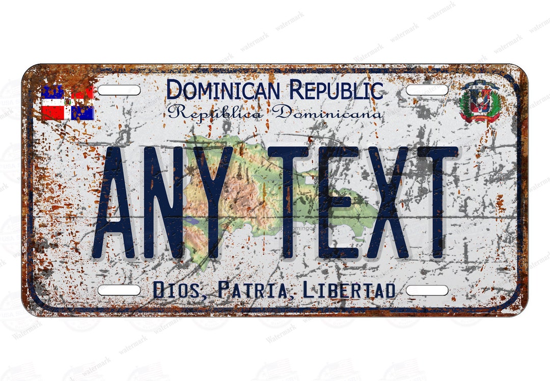 Dominican Republic License Plate Vintage Retro Rustic Metal License ...