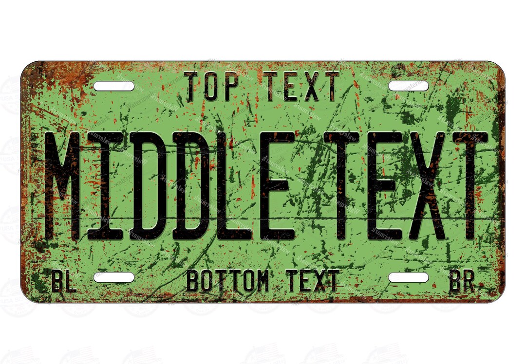 Personalized Rustic License Plate: Vintage Retro Dollar Bill Design - Etsy