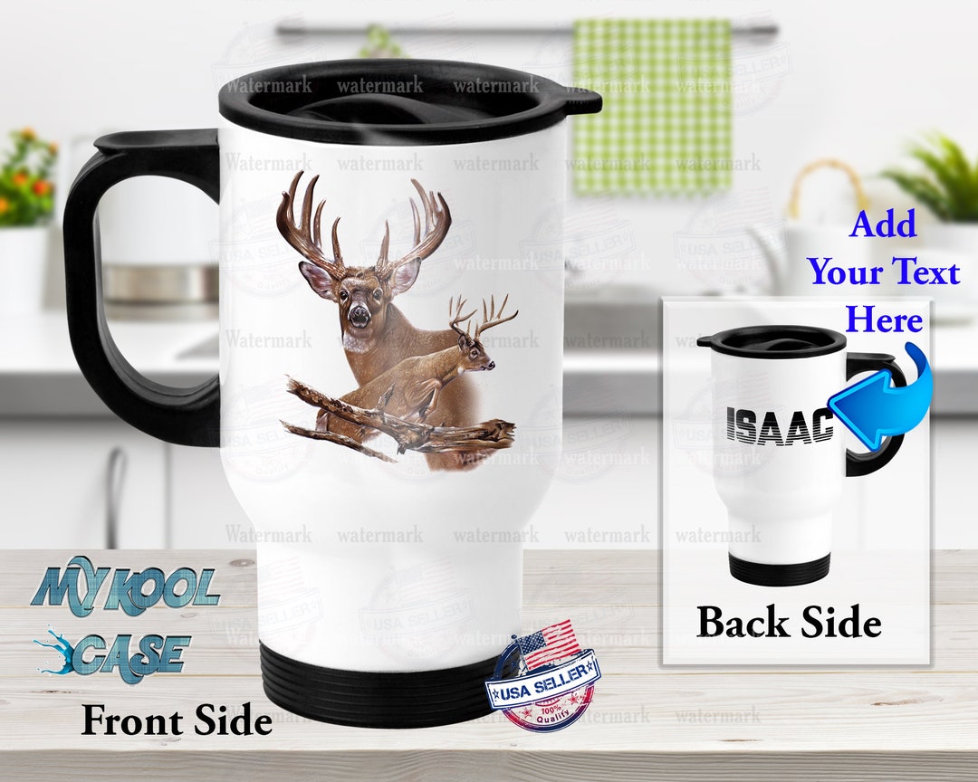 Deer Buck Wild Animal Design Stainless Steel Travel Mug 14 Oz With ...
