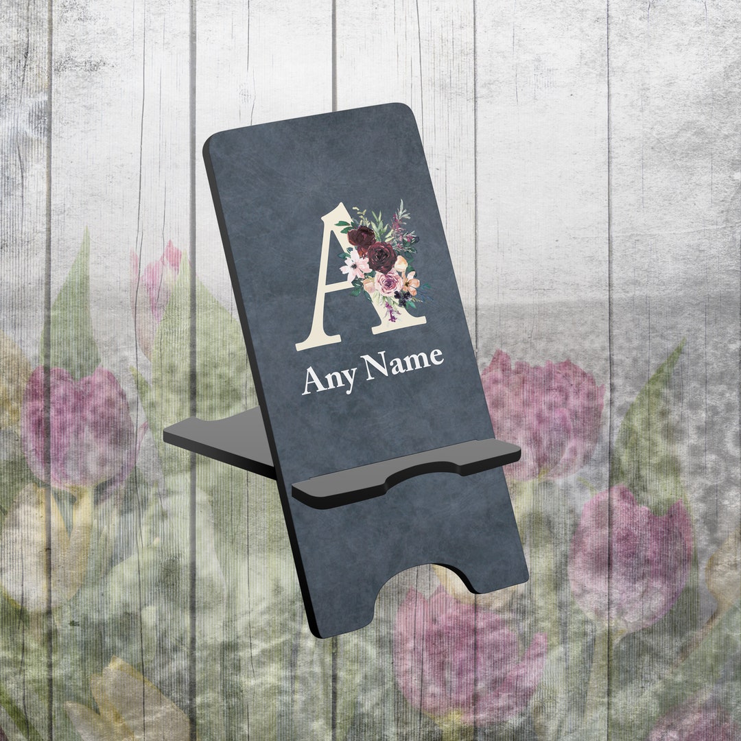 Cell Phone Stand With Personalized Classy Wine Peach Rose Bouquet ...