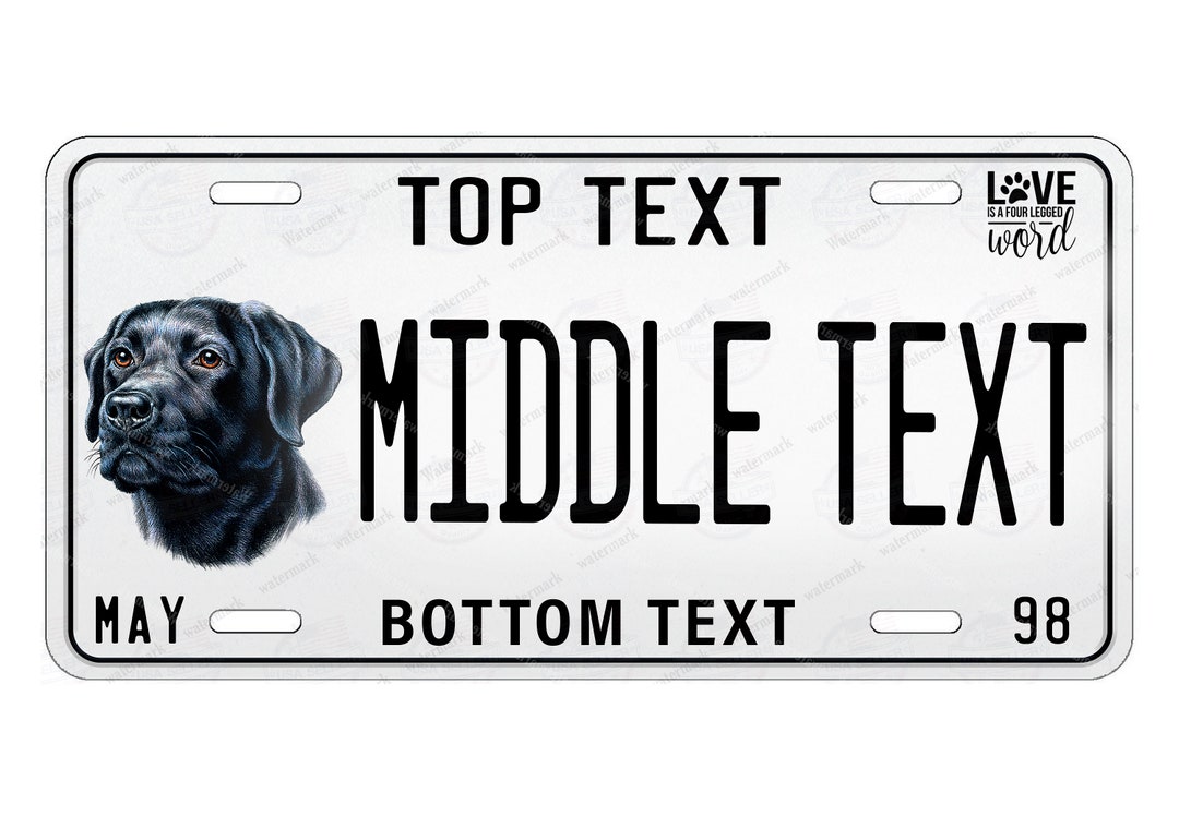 Black Labrador Dog Personalized Novelty License Plate - Etsy
