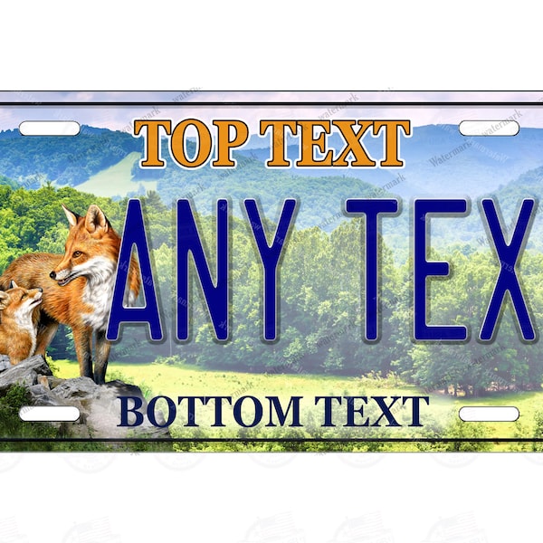 Fox License Plate Frame - Etsy