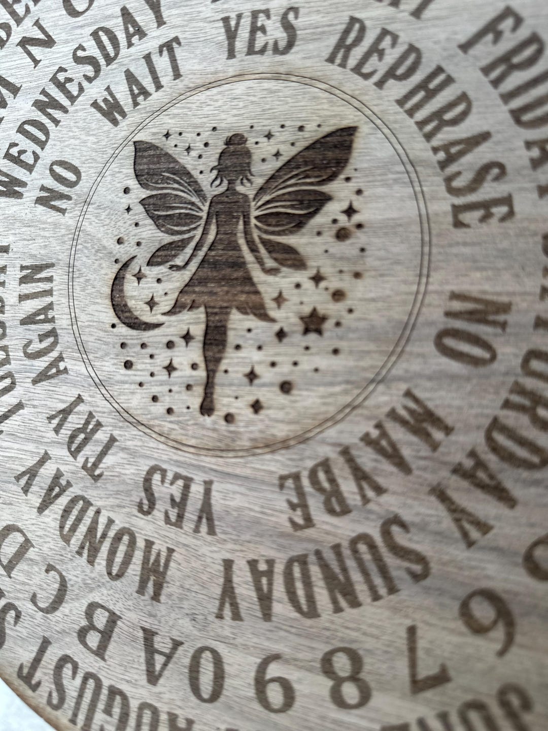 Personalized Fairy Pendulum Board – Engraved Wooden Walnut Divination ...